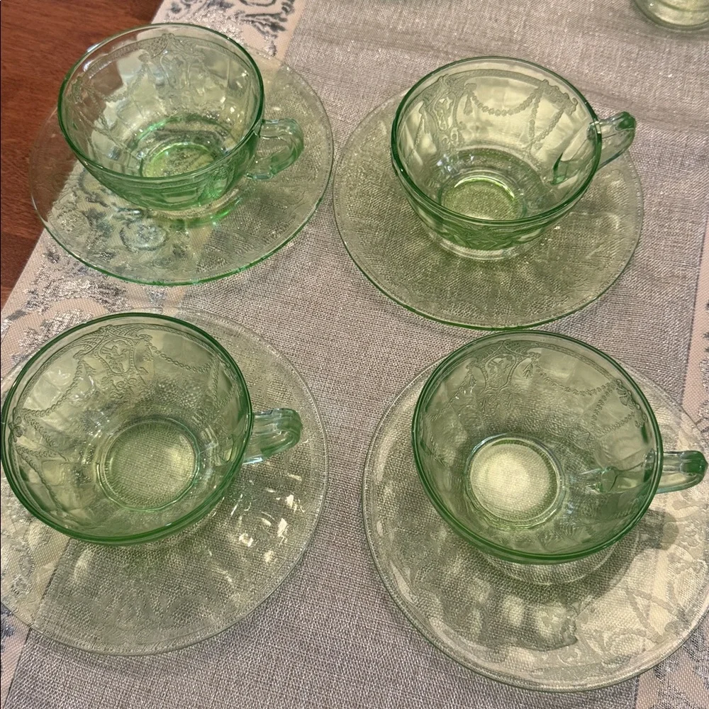 Dining | Vintage Green Glass Dinnerware Set | Poshmark